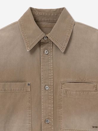 Wooyoungmi Mens Cotton Shirt With Logo Beige