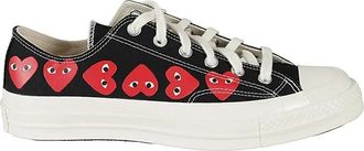 Comme Des Gar&ccedil;ons Low-Top Sneaker - Multi-Heart Print Low Top Sneakers - Gr. 10 - in Schwarz - f&uuml;r Damen