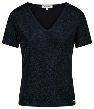 Morgan Kurzarm-T-Shirt mit V-Kragen Marine L