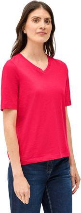 Cecil Damen 3227699 Basic V-Neck Shirt, Glazed Apple Red, XXL EU