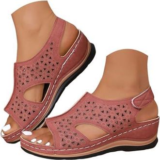 Generic Tongs orthop&eacute;diques avec soutien de la vo&ucirc;te plantaire pour femme - Sandales compens&eacute;es d&eacute;t&eacute; habill&eacute;es 2026 - Sandales &agrave; talons compens&eacute;s - Bout ouver