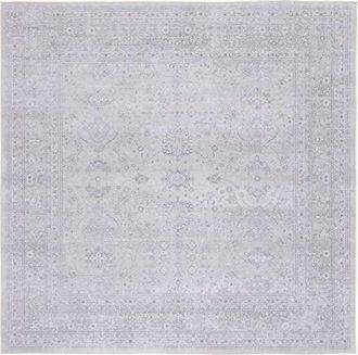 Safavieh Traditionell Teppich für Maschinenwaschbar und rutschfest - Ideal für stark frequentierte Bereiche - Tucson Collection, Kurzer Flor, Beige und Grau, 1