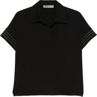 D.exterior Femme, Tops, Noir, Taille: 42 FR Polo &agrave; Manches Courtes