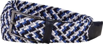 Tom Rusborg Elastischer Flechtg&uuml;rtel mit Leder-Details im Farbmix in