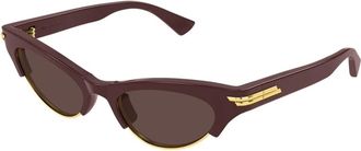Bottega Veneta Femme, Accessoires, Rouge, Taille: 52 MM Bv1431S Lunettes de soleil oeil-de-chat