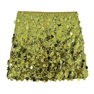 Generic Jupe paillet&eacute;e dor&eacute;e &agrave; paillettes pour femme - Sexy - Jupe &agrave; paillettes - Jupe courte &agrave; paillettes - Mini jupe taille haute - Jupe de club pour f&ecirc;te -