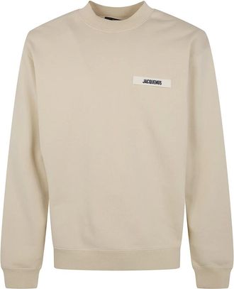 Jacquemus Homme, Sweatshirts et sweats &agrave; capuche, Beige, Taille: XL Le SweaT-shirt Gros Grain Round Neck SweaT-shirt