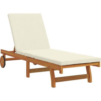 vidaXL Sonnenliege mit Kissen Braun 63 x 199 x 85cm Massivholz Akazie vidaXL
