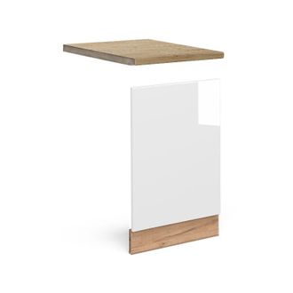 Vicco Fa&ccedil;ade Fame-Line, Blanc Haute brillance, 45 cm, pt Ch&ecirc;ne