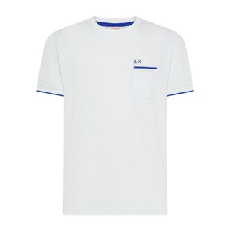 Sun 68 Homme, Tops, Blanc, Taille: XL Piquet Small Stripe Fluo S/S