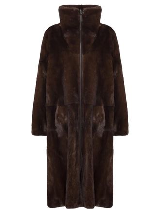 Yves Salomon Reversible Mink Coat - Brown