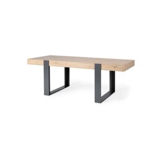 Les Tendances Les Tendances - Table a manger - Decor chene artisan et Gris Ombre - l 223,9 x p 93 x h 78,6 cm - loft