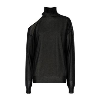 Fendi Seidenorganza-Rollkragenpullover - - Knitwear - Damen - Schwarzk - S