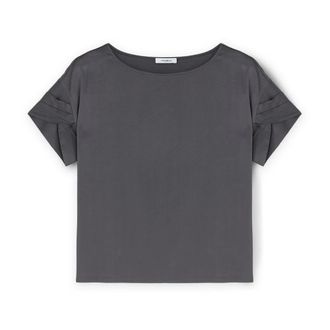 Motivi Bluse mit Bl&uuml;tenblatt&auml;rmeln - - Blouses & Shirts - Damen - Grau - S