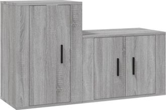 vidaXL Vidaxl - Ensemble de meubles tv 2 pcs Sonoma gris Bois dingénierie