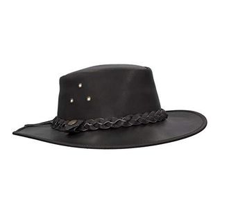 Walker and Hawkes Chapeau Traveller - Galon tress&eacute; - Cuir de Vachette - Outback - X-Large