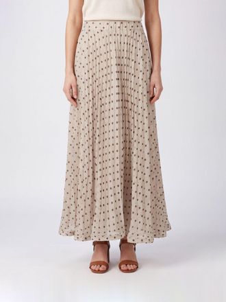Parosh Langer Rock mit Polka-Dots P. A.R. O.S. H. aus plissierter Seide mit hoher Taille