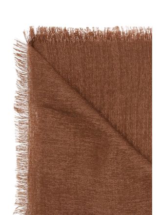 Brunello Cucinelli Womens Scarf Silk & Cashmere Fire Brick (capra Hircus) Scarfs