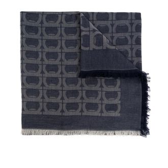 Ferragamo Homme, Accessoires, Bleu, Taille: ONE Size Écharpe avec monogramme