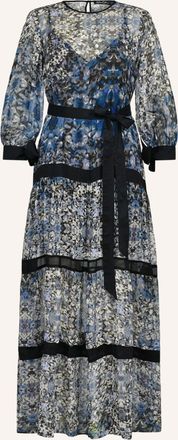 Helene Galwas Seidenkleid Mit Abnehmbaren Volants Benita blau