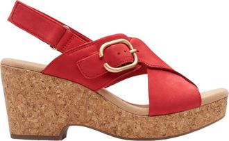 Clarks Giselle Dove Sandale für Damen, Kirsch-Nubuk, Größe 40 EU, Cherry Nubuck, 41 EU