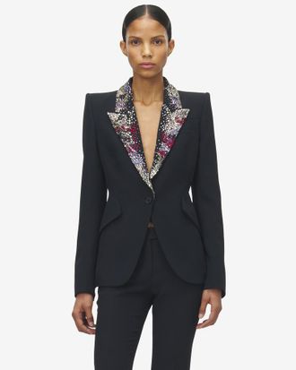 Alexander McQueen Jacke mit gesticktem Revers - Item 848632QEAAA1000