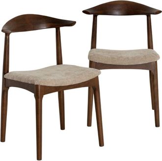 Made In Meubles Made In Meubles - Chaise bois h&ecirc;tre fonc&eacute; Aline (lot de 2)
