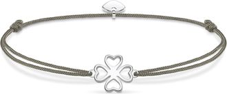 Thomas Sabo Thomas Sabo Damen Armband Gr&uuml;n Little Secret Kleeblatt 925 Sterling Silber LS017-173-5-L20v
