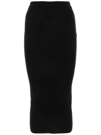 Alexander McQueen jupe crayon à design nervuré - Noir