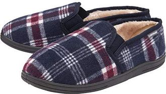 Dunlop Dunlop - Pantoufles mocassins pour homme avec mousse &agrave; m&eacute;moire de forme, doublure polaire en peluche EU 41-46, Navy V&eacute;rifier, 46 EU Weit