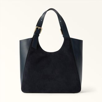 Furla Dora Tote-bag M Toni Mediterraneo Blau Wildleder + Sidney-kalbsleder Damen