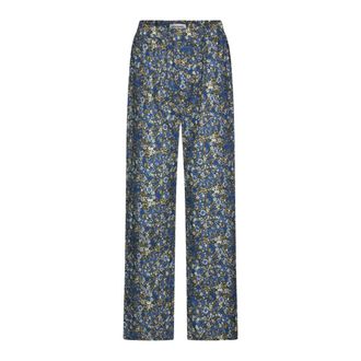 Lollys Laundry Pantalon bleu &agrave; taille &eacute;lastique avec poches - Femme - Pantalons - Multicolore - Taille: 44 FR
