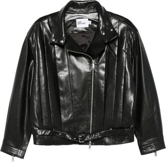 Self Portrait Veste motard en similicuir noire Self Portrait