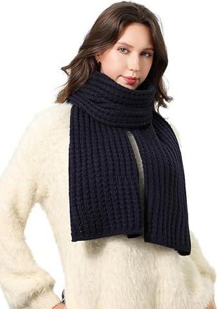 DonDon &eacute;charpe femme hiver foulard femme &eacute;charpe en laine ch&acirc;le femme - Bleu marine