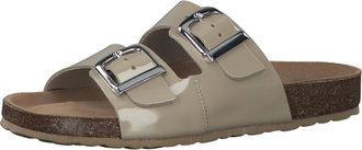 Marco Tozzi Damen Pantoletten aus Leder Lack, Beige (Pebble Patent), 39 EU