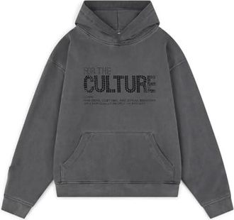 ORANDESIGNE Hommes Femmes Crystal Hoodies Baggy Sweat &agrave; Capuche Sport D&eacute;contract&eacute; Imitation Diamant Sweatshirt Manche Coupe Pull Ample A Gris XL