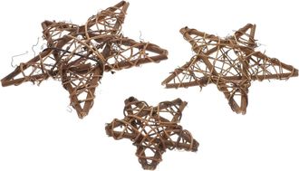 Garneck 3 St&uuml;ck Rattankranz Sterne Aus Rattan 10-20cm Selbstgemacht Weinrebenring Kranz F&uuml;r Basteln Weihnachtsdeko Handgemacht