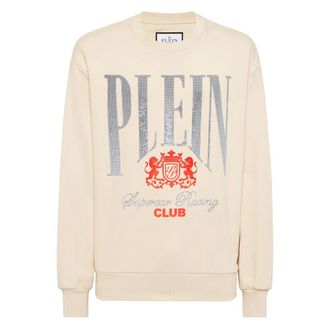 Philipp Plein Homme, Sweatshirts et sweats &agrave; capuche, Beige, Taille: M Racing Club SweaT-shirt