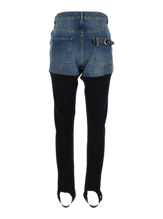 Coperni Womens Multicolor Ribbed Leggings With Logo Plaque Organic Cotton Trousers