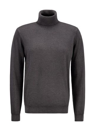 Pierre Cardin Herren Rollkragenpullover grau Merinowolle unifarben