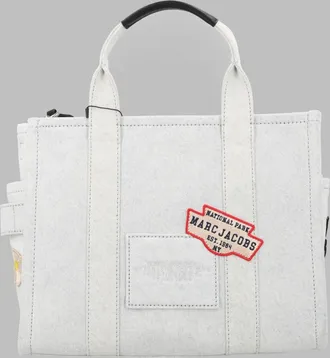 Marc Jacobs Womens Tote Bag The Camp Patchwork White Cotton Handbags Hand