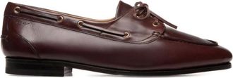 Bally Homme, Chaussures, Brun, Taille: 44 EU Chaussures Plates en Cuir Bordeaux à Lacets