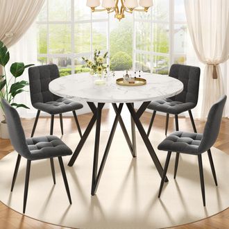 Generic SACOOL 100&times;100&times;76cm,Runder Esstisch, K&uuml;chen-Esstisch, runder Couchtisch f&uuml;r 4 Personen, geeignet f&uuml;r Esszimmer, Wohnzimmer, stilvolle Tischbeine aus M
