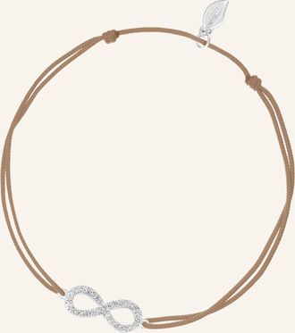 Leaf Freundschaftsarmband Infinity Aus 18 Karat Wei&szlig;gold Mit Diamanten beige