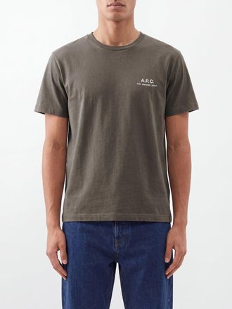 A.P.C. A. P.C. Rundhals-T-Shirt aus Baumwolle mit kontrastierendem Logo-Print
