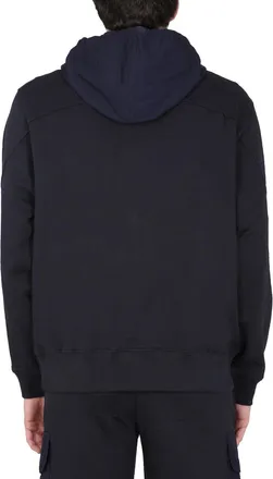 Paul Smith Hooded Logo-Print Organic Cotton Sweatshirt - Blue