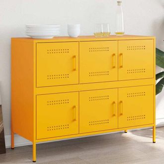vidaXL Sideboard Senfgelb 100,5x39x79 cm Stahl vidaXL