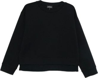Emporio Armani Femme, Sweatshirts et sweats &agrave; capuche, Noir, Taille: 42 FR Structured Double Jersey SweaT-shirt