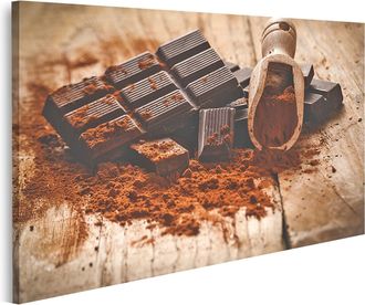 Islandburner Bild auf Leinwand Edle Dunkle Schokolade Auf Einem Holztisch Im Vintage Stil Bilder Wandbilder Poster