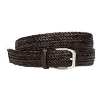 Orciani Brauner Geflochtener Lederg&uuml;rtel mit Silberschnalle - - Accessories - Herren - Braun - ONE SIZE